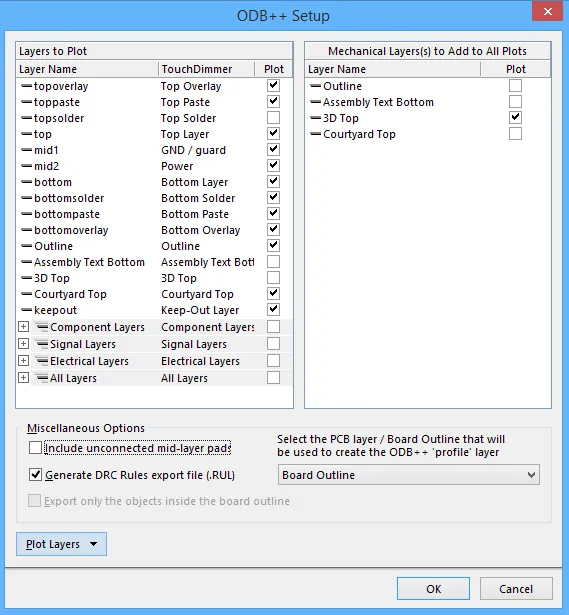 ODB Setup | Altium CircuitStudio Technical Documentation